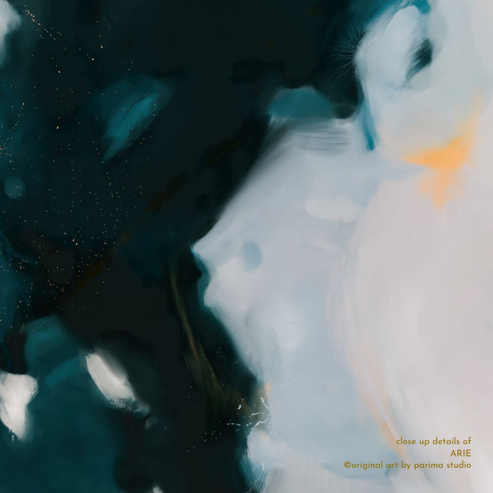 Arie - Large Blue Abstract Wall Art Print - Parima Studio