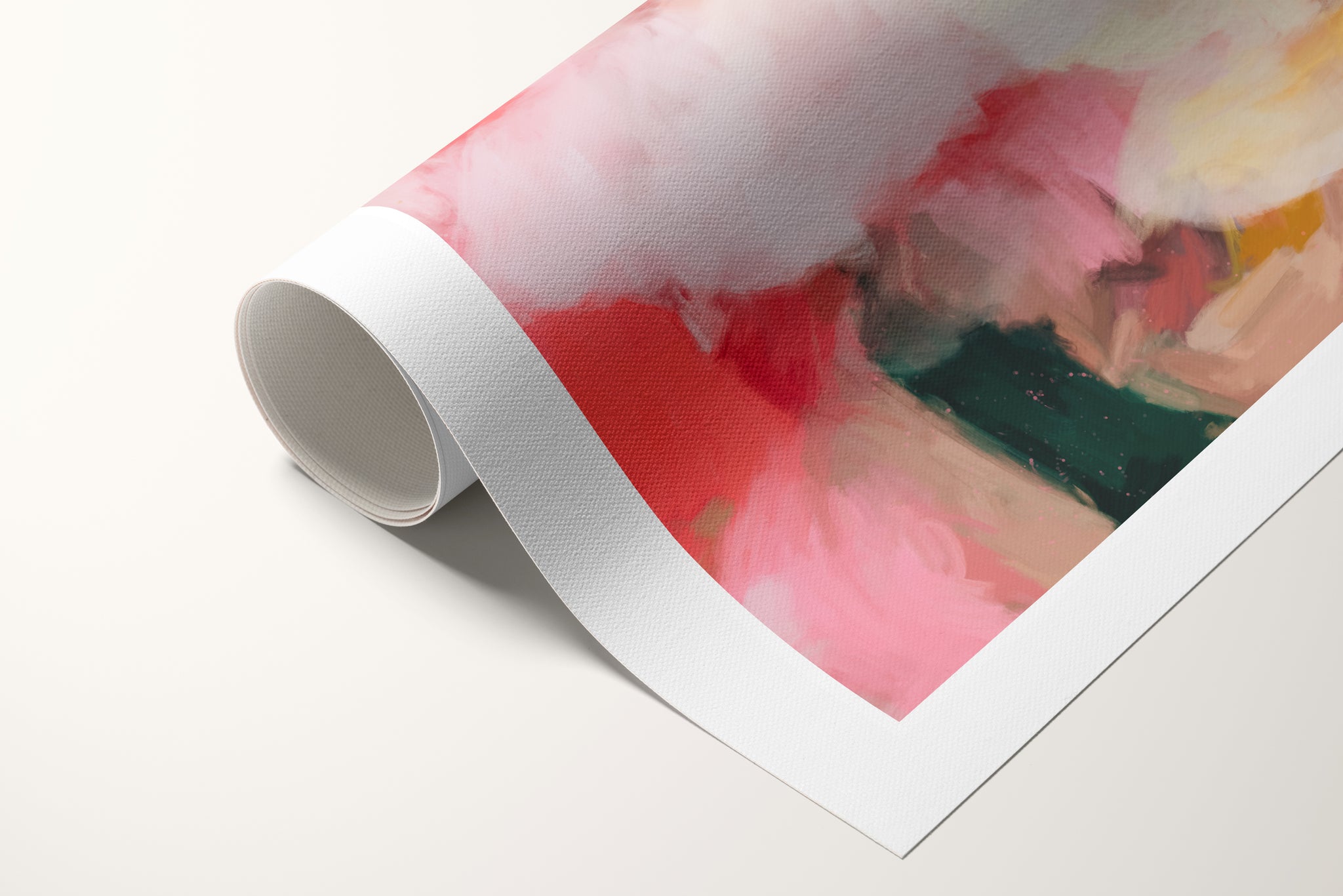 Aviana II, pink and yellow, abstract canvas wall art print, Patricia ...