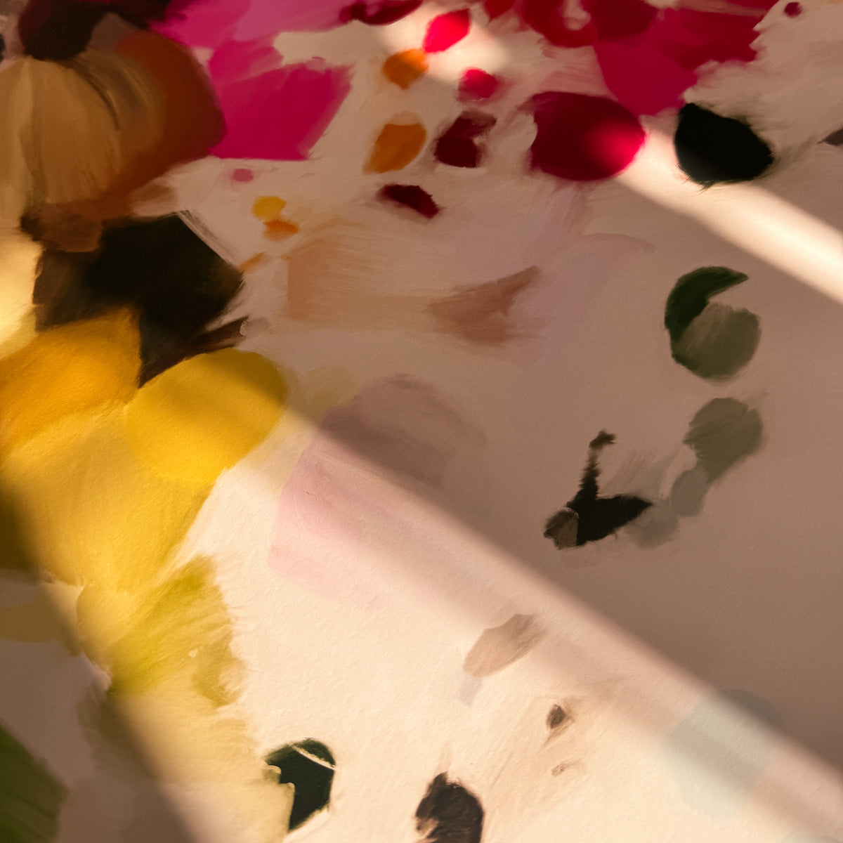 Bougainvillea, pink and green, large scale abstract art print, Patricia ...