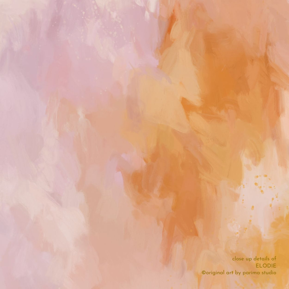 Elodie, purple and ornage, large scale abstract art, Patricia Vargas ...