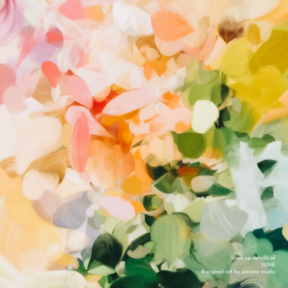 June - colorful abstract wall art - large square art - Parima Studio ...