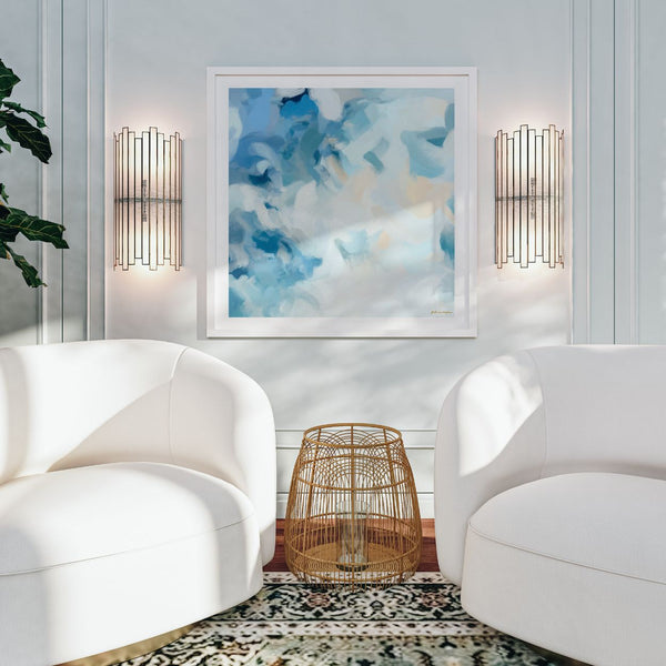 Liviana, blue and yellow, large scale abstract art, Patricia Vargas ...