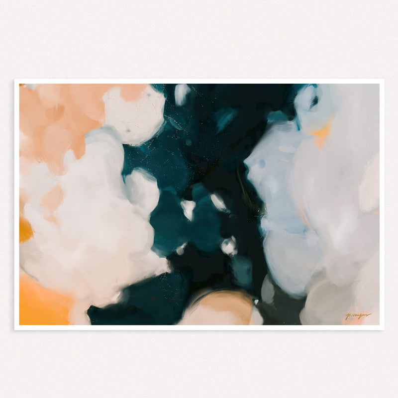 Arie - Large Blue Abstract Wall Art Print - Parima Studio