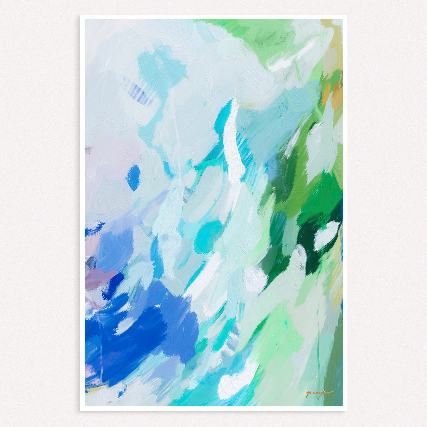 Neptune - Cool Blue Abstract Art Print - Wall Art by Parima Studio