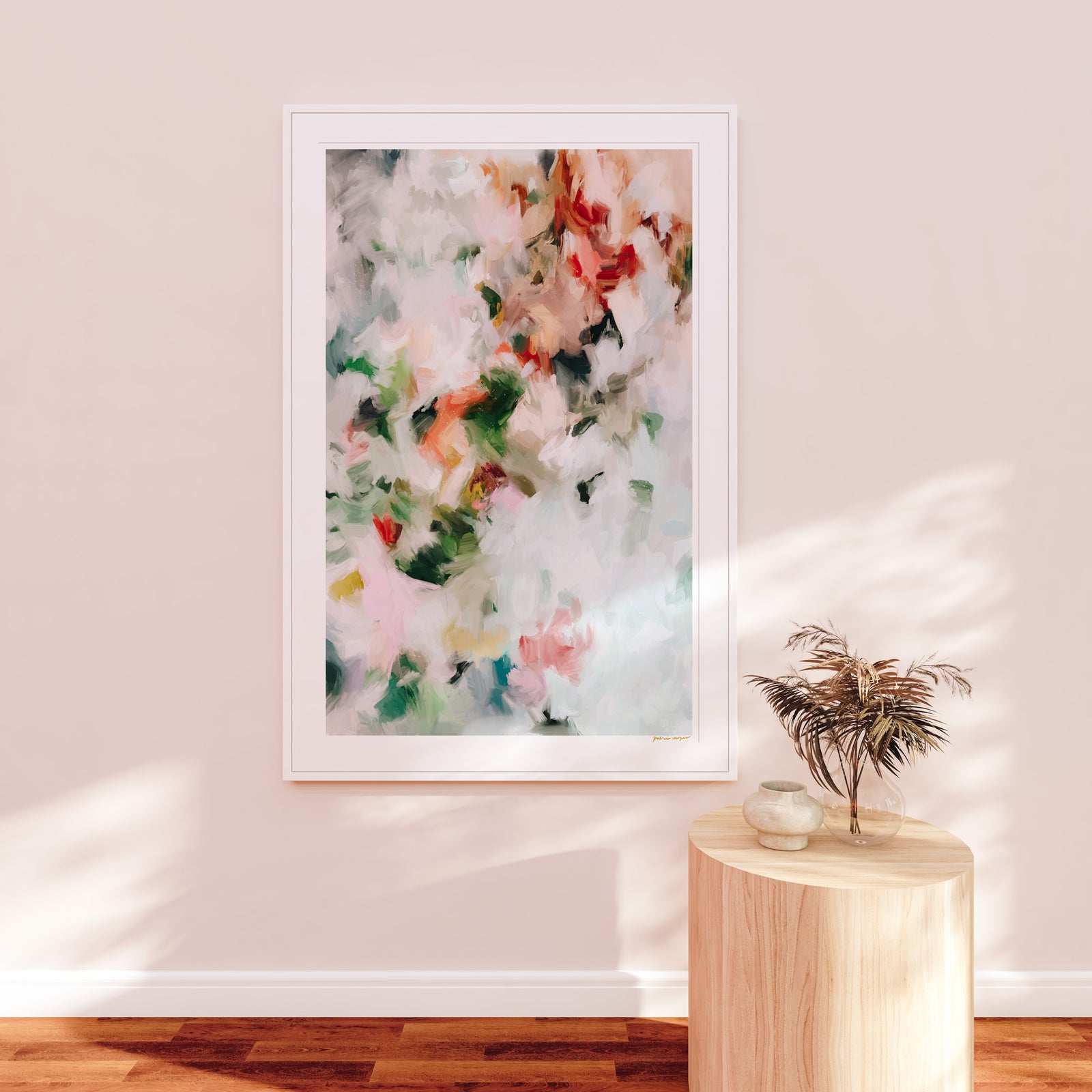 Diem, green and pink, large scale abstract art, Patricia Vargas -Parima ...