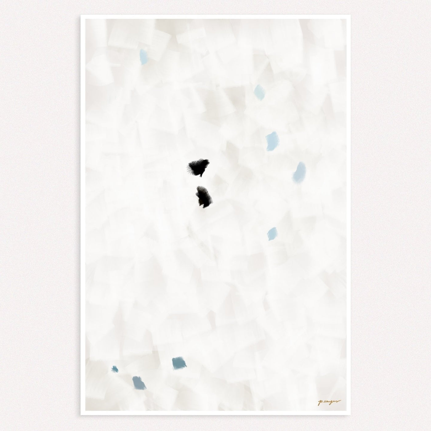 In Flight No.5, grey and blue, large scale abstract art, Patricia ...